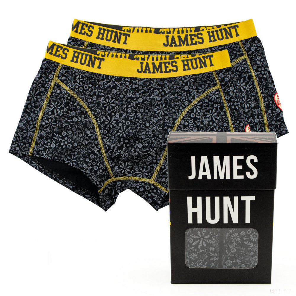 James Hunt Underwear, Seventies Boxer Shorts - Double Pack, Black, 202 ...