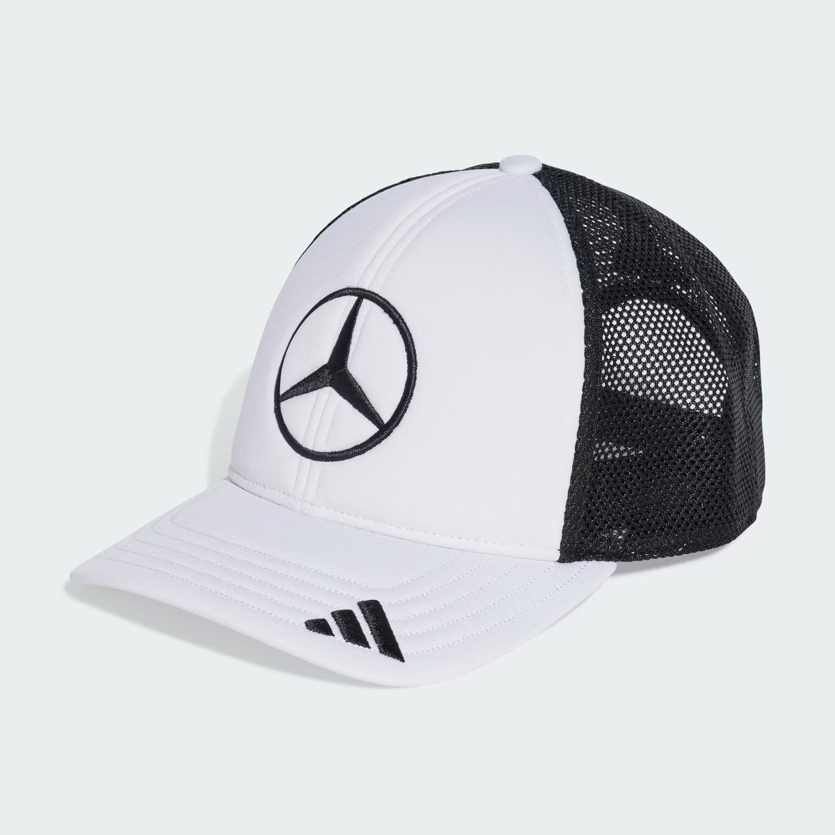 Mercedes cap, trucker, big logo, white/black, 2025 – FansBRANDS® - COM